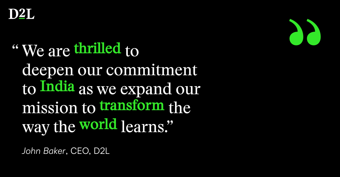 Global learning company D2L announces expansion in India | Press ...