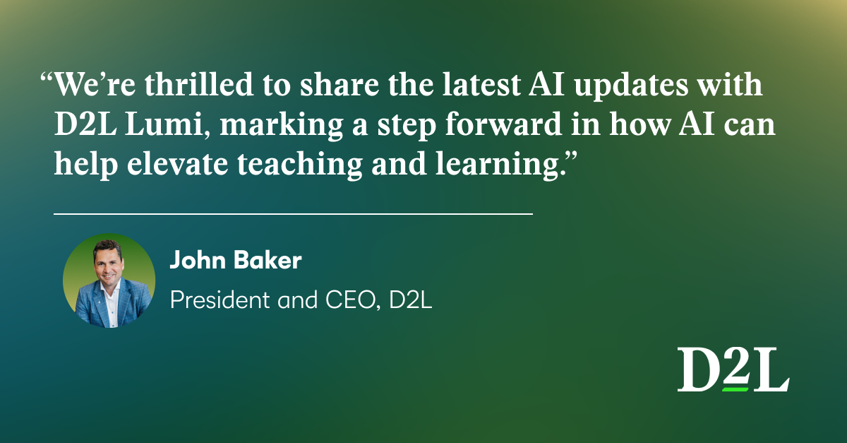 D2L Advances Breakthrough Personalized Learning with New AI Features | Press Release | D2L